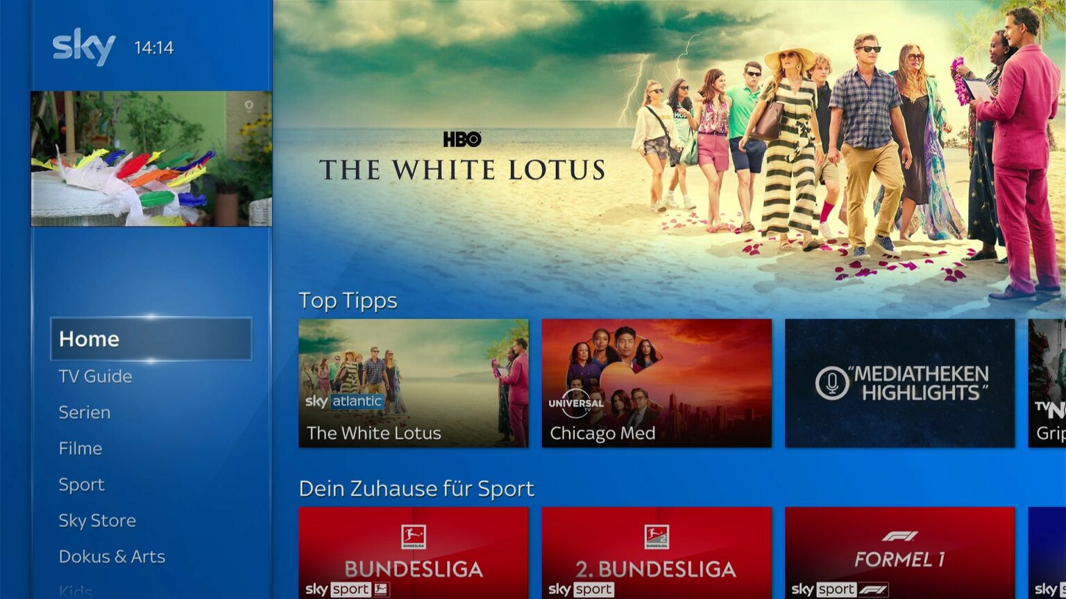 Sky Q IPTV Oberfläche – iptv.blog