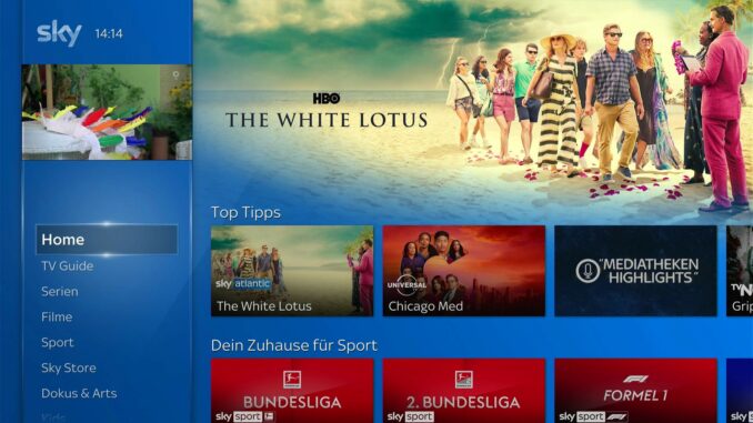 Sky Q IPTV Oberfläche – iptv.blog