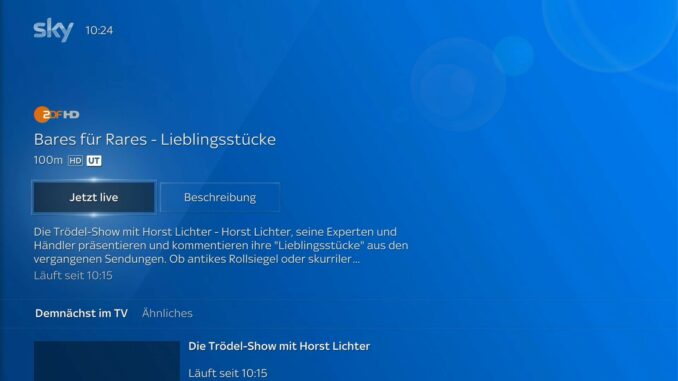 Sky Q IPTV Oberfläche – iptv.blog